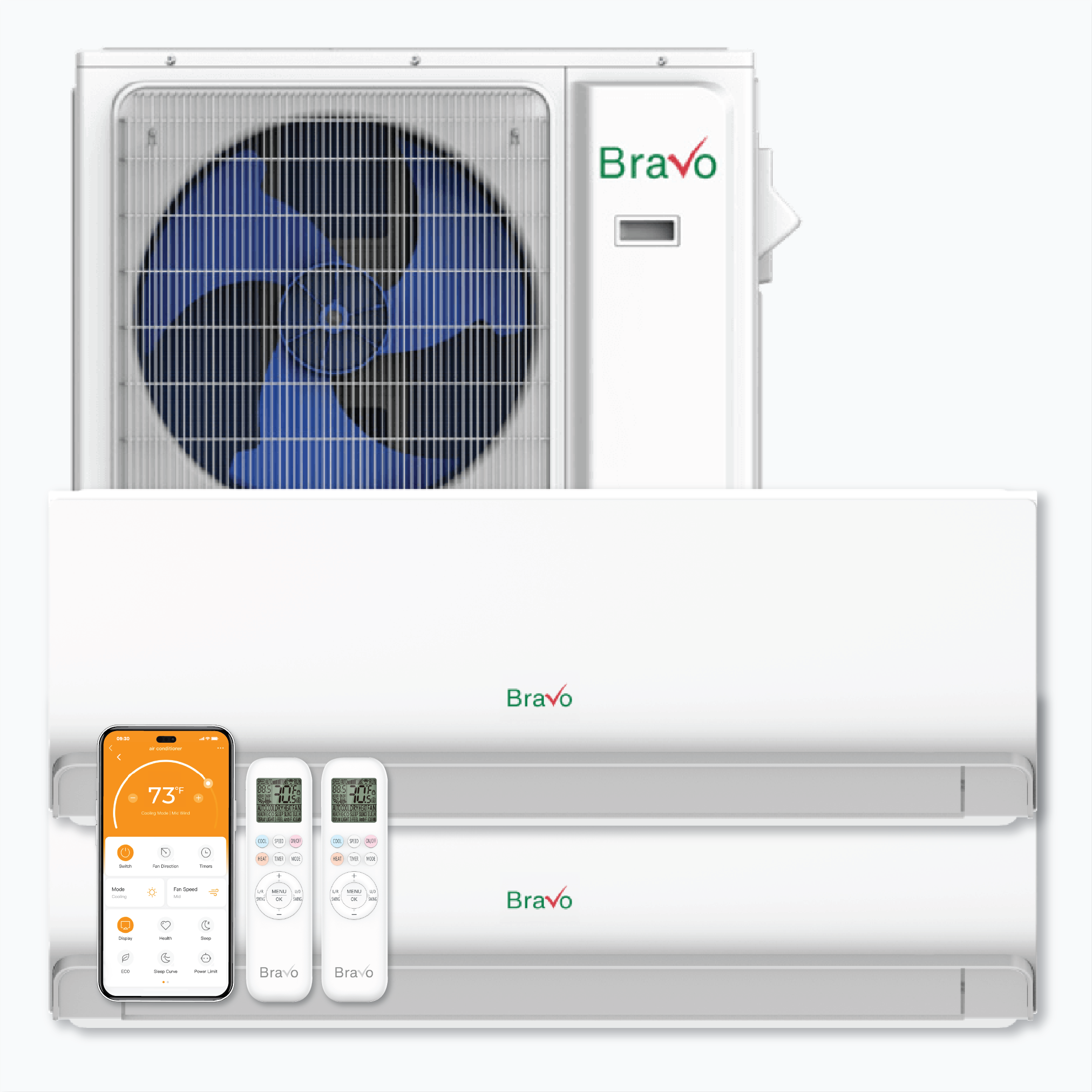 24000 BTU 2-Zone Ductless Mini Split | Wall Mount AC/Heat Pump ...